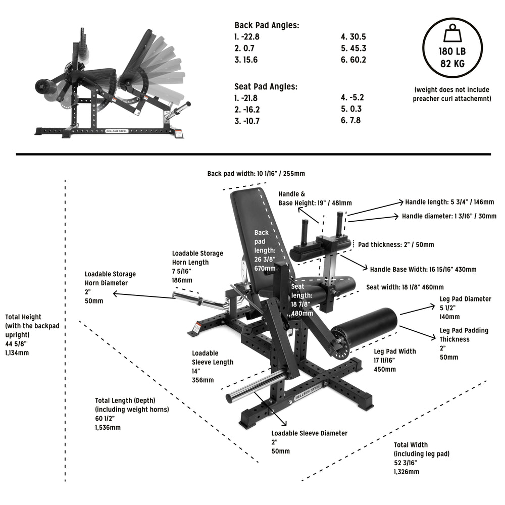 Legacy Leg Extension / Hamstring Curl Machine - Plate Loaded - Bells of ...